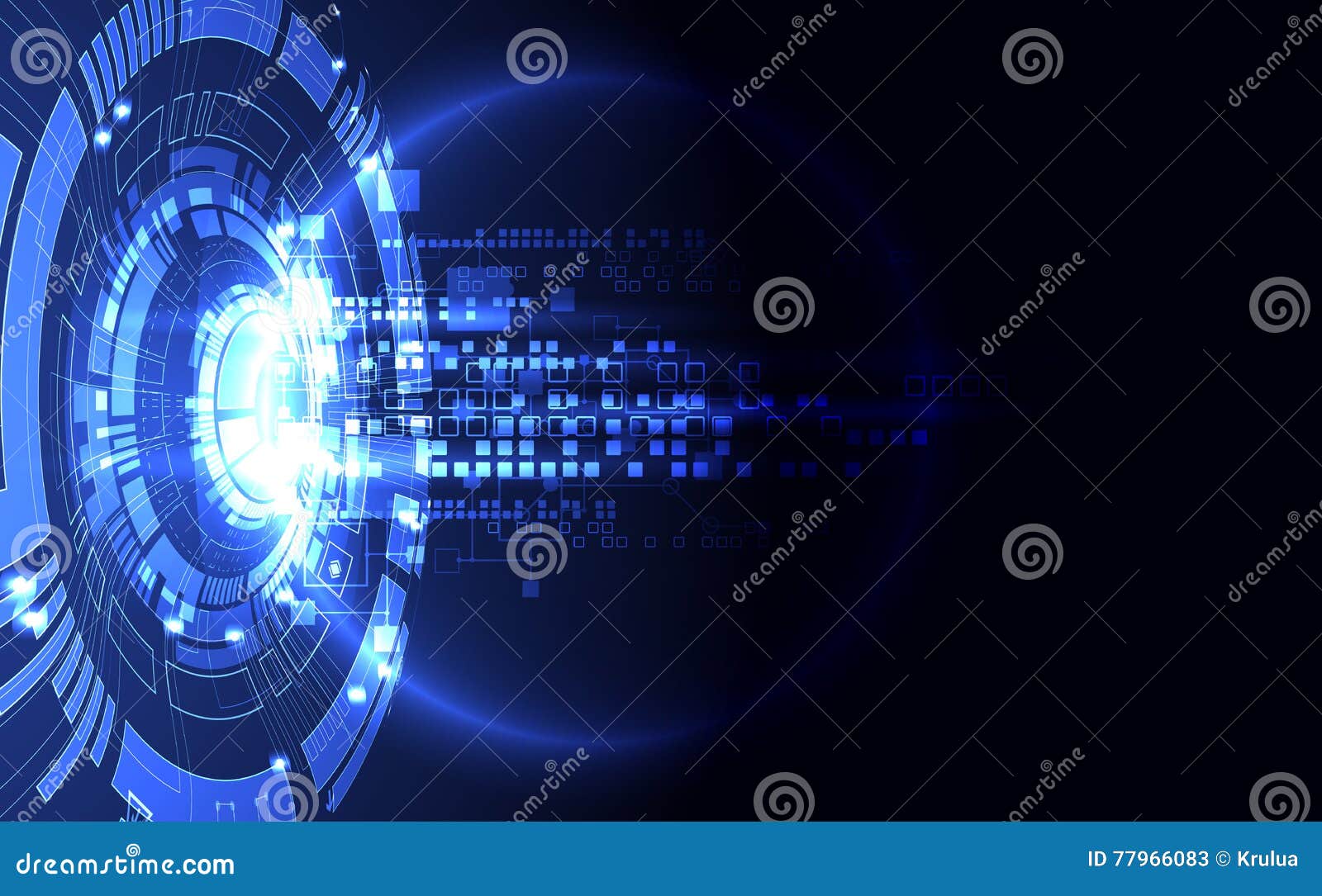 Abstract Blue Digital Communication Technology Background. Stock Vector ...