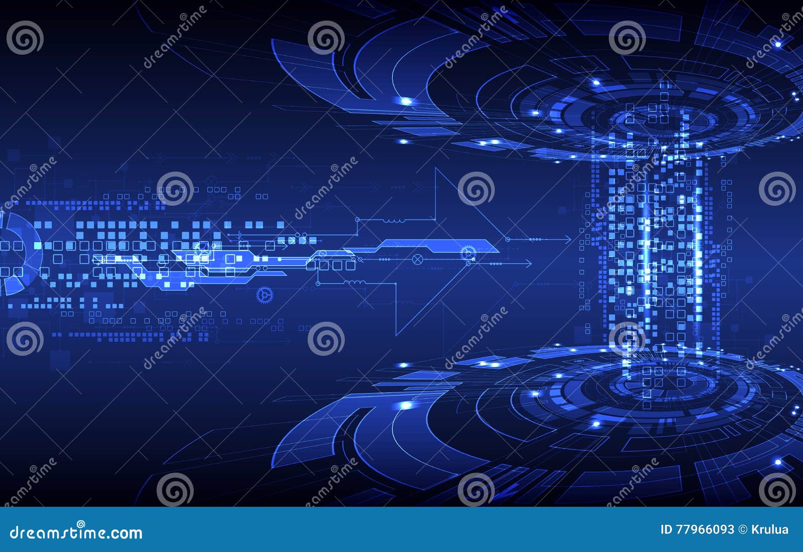 Abstract Blue Digital Communication Technology Background. Stock Vector ...