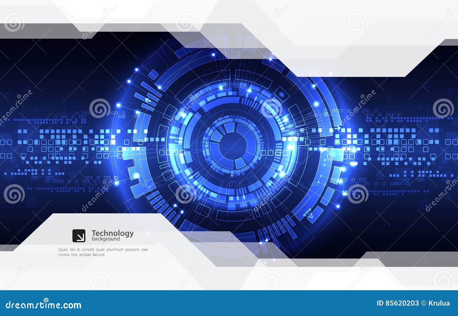 Abstract Blue Digital Communication Technology Background. Stock Vector ...