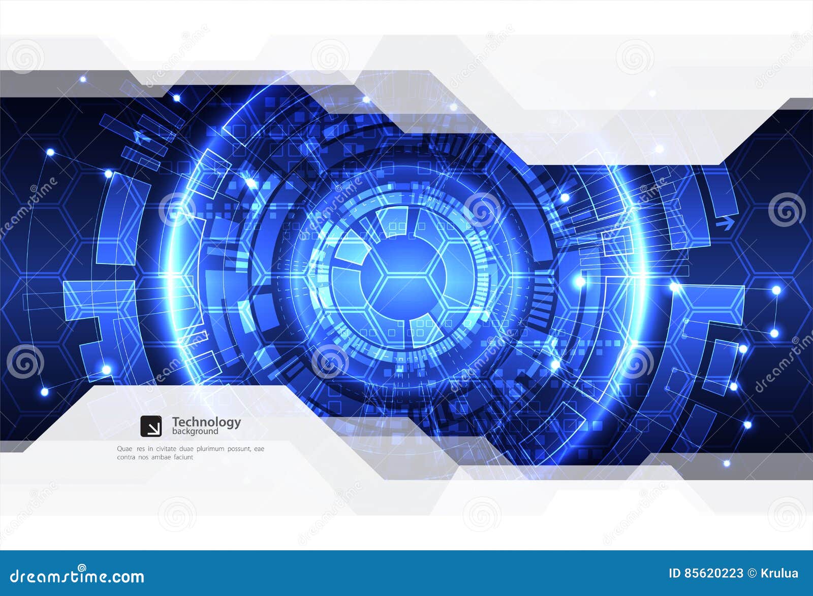 Abstract Blue Digital Communication Technology Background. Stock Vector ...