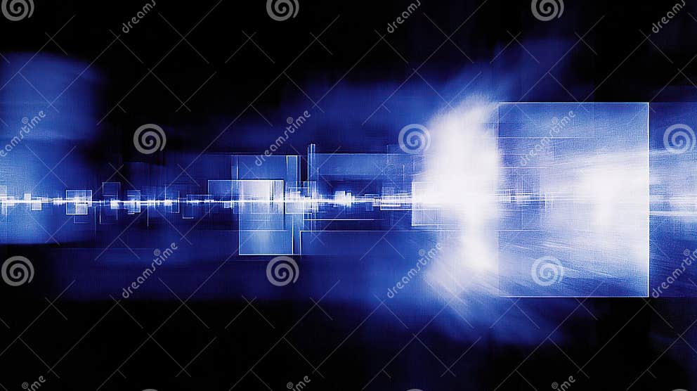 Abstract Blue Digital Design with Geometric Shapes and Light Effects ...