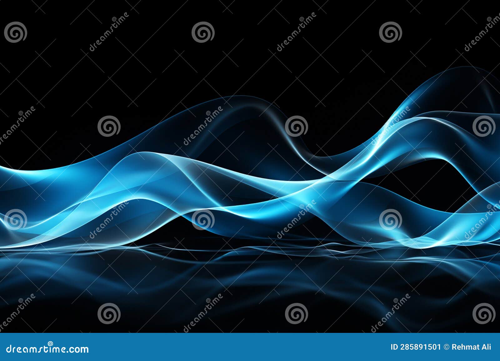 Abstract Blue Digital Dynamic Water Drop Wave on Dark Background. AI ...