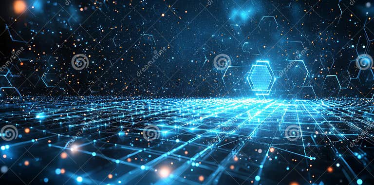 This is an Abstract Blue Digital Globe Hi Tech Background. Horizontal ...