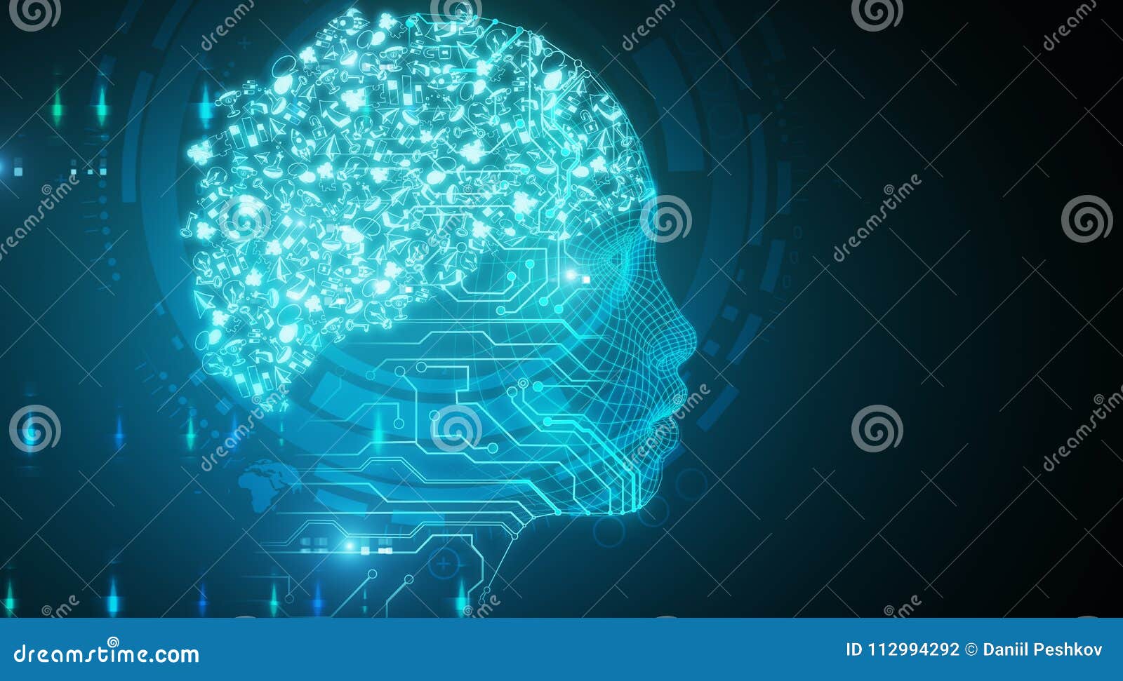 Artificial Intelligence and Science Concept Stock Illustration ...