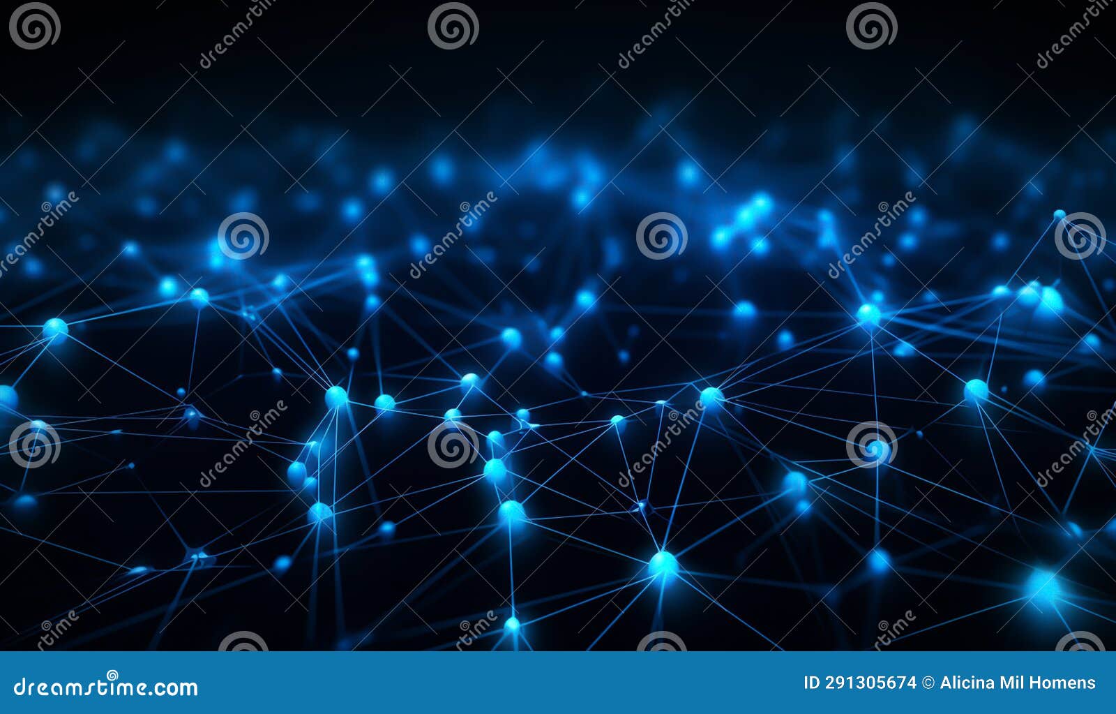 Abstract Blue Digital Light Background. AI Generated Stock Illustration ...