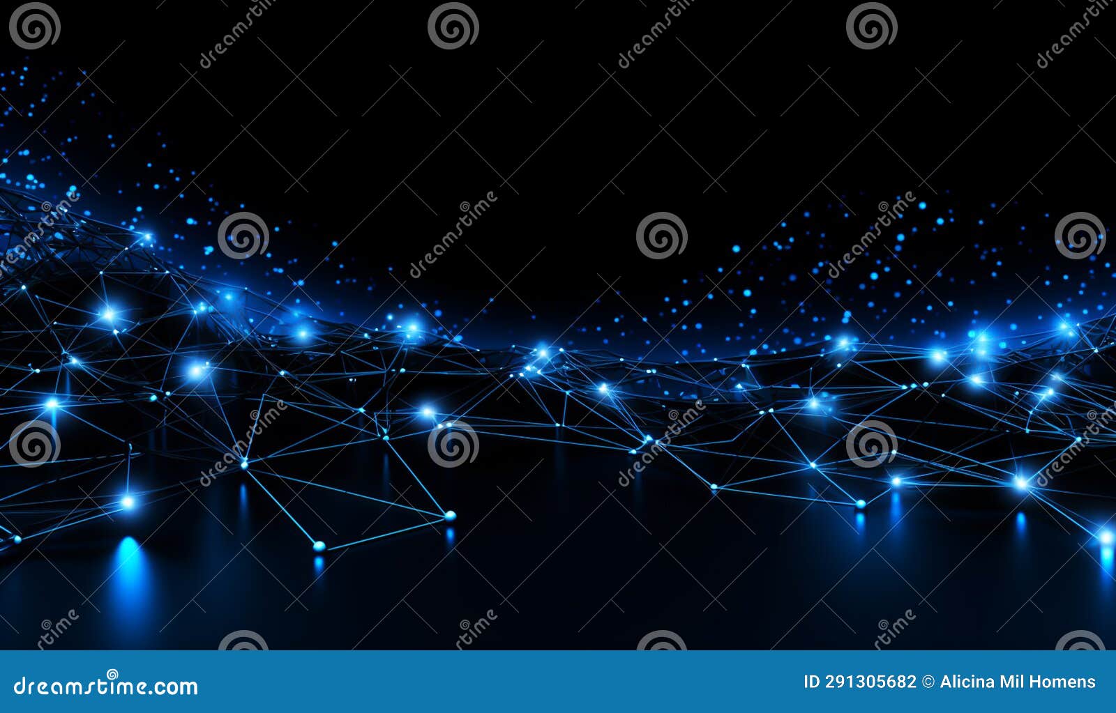 Abstract Blue Digital Light Background. AI Generated Stock Illustration ...