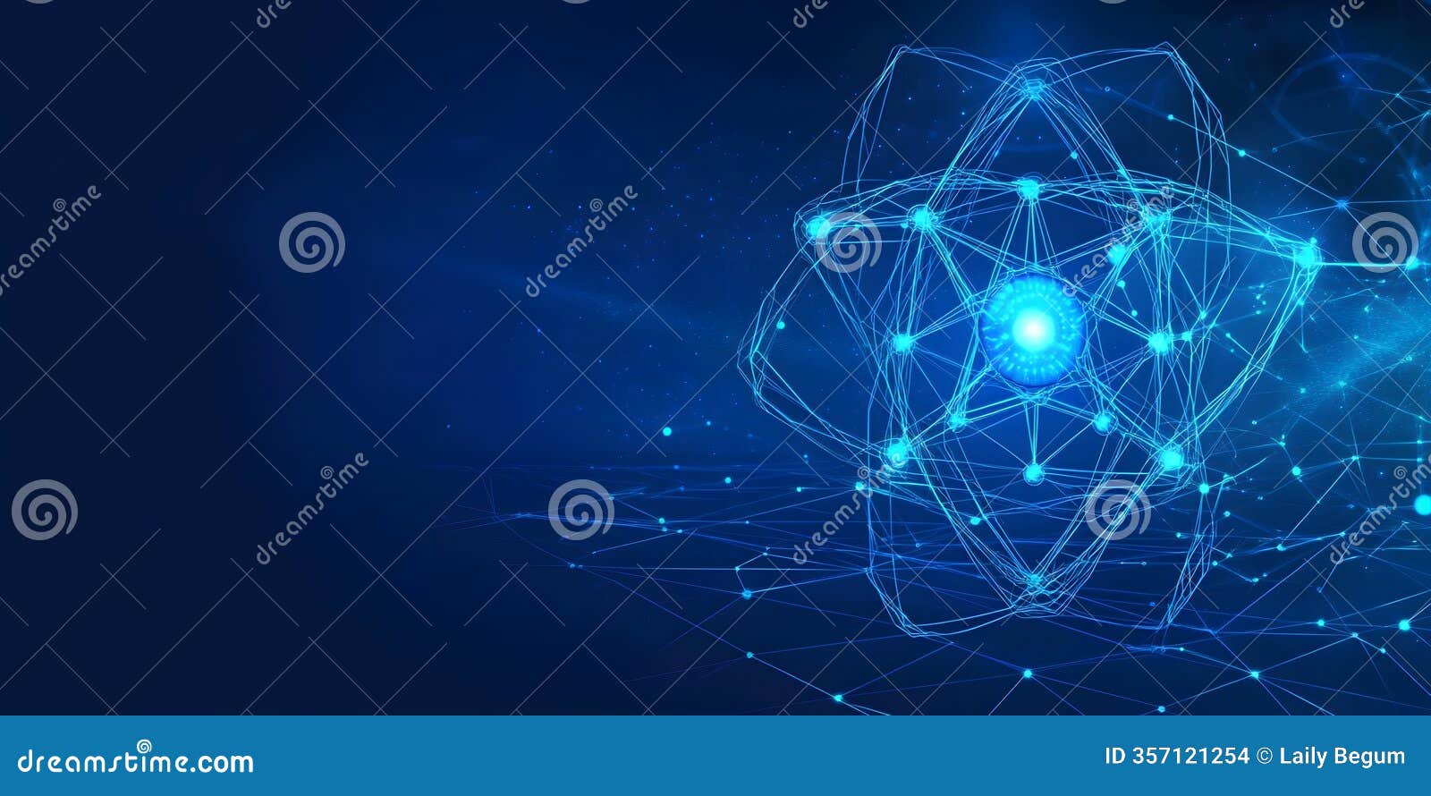 Abstract Blue Digital Network Atom Structure Royalty Free Image Stock ...