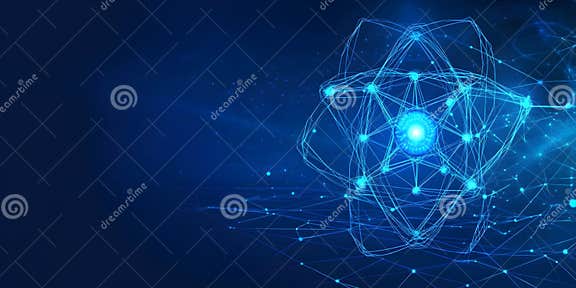 Abstract Blue Digital Network Atom Structure Royalty Free Image Stock ...