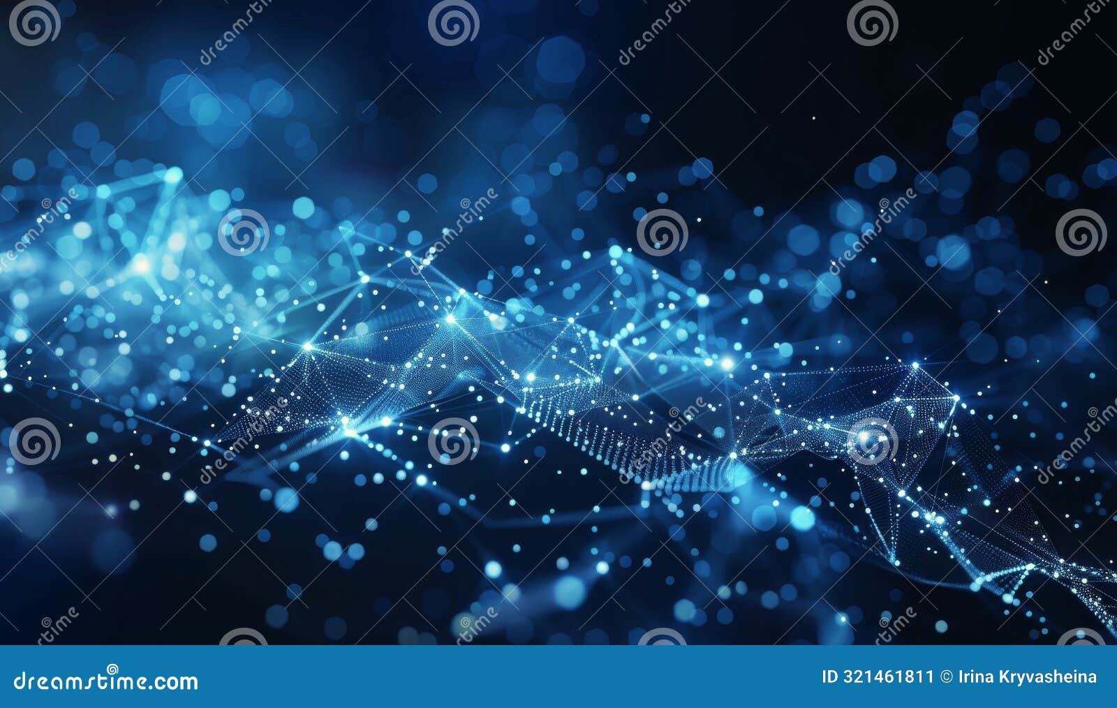 Abstract Blue Digital Network Connection Stock Image - Image of digital ...