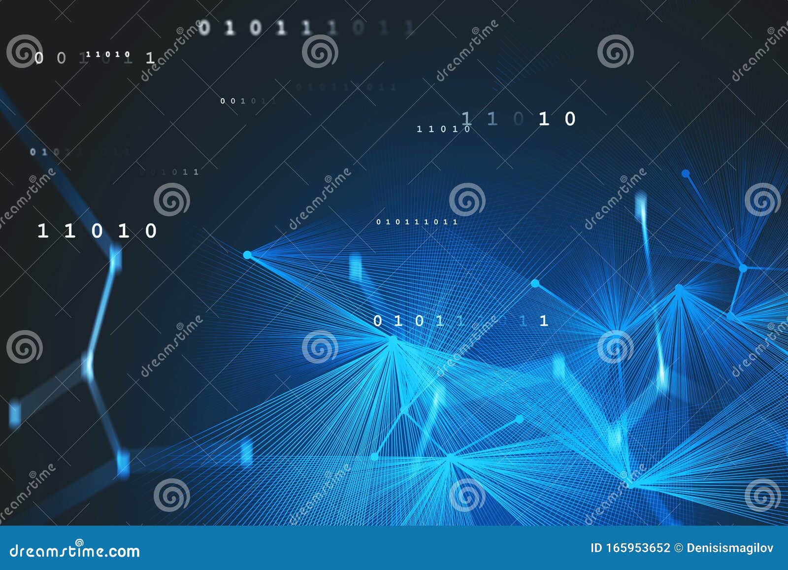 Abstract Blue Digital Network Interface Stock Illustration ...