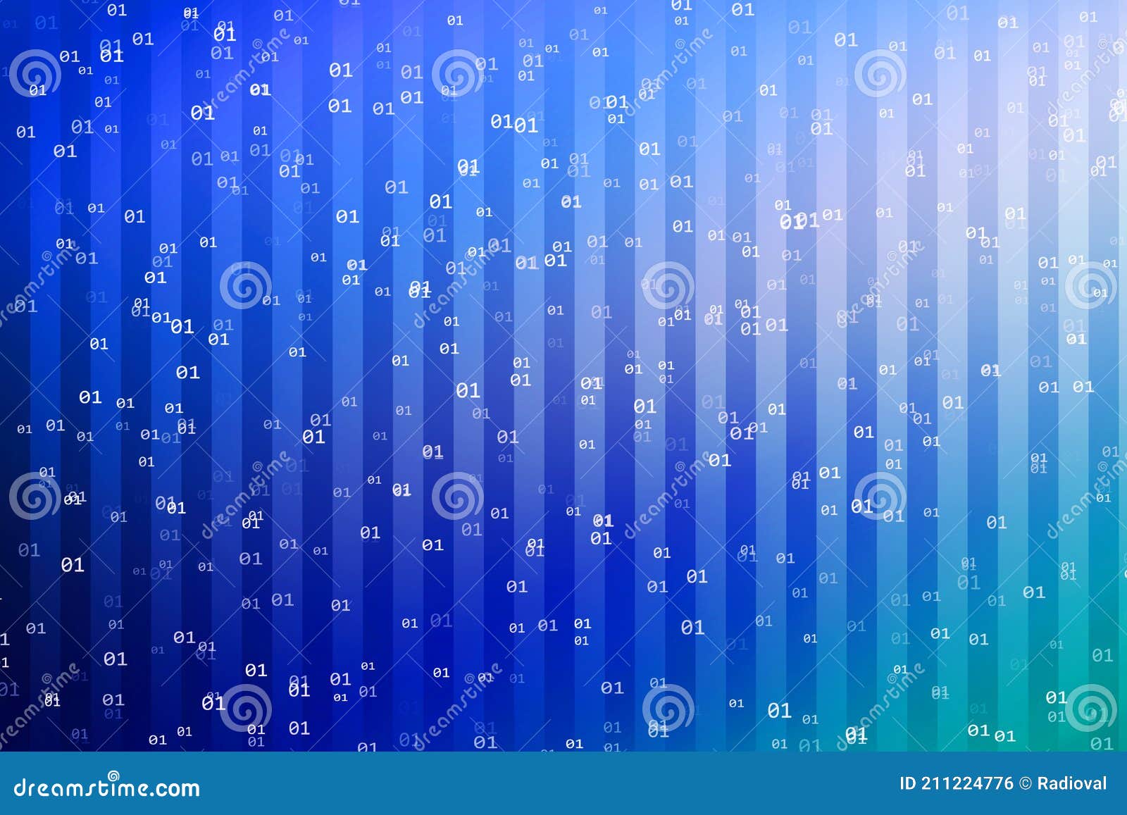 Abstract Blue Digital, Technological Background. with Code Numbers and ...