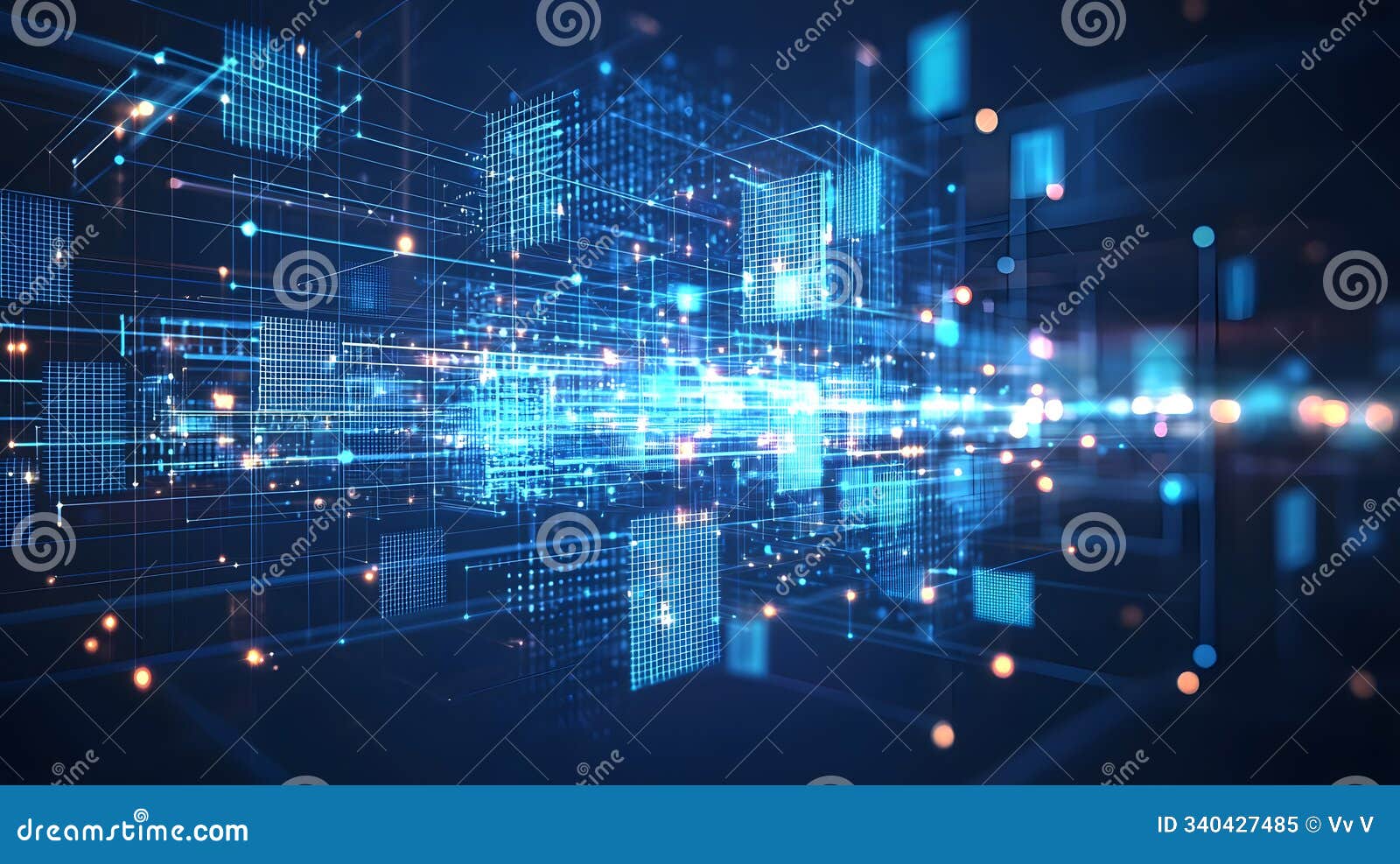 Abstract Blue Digital Technology Background Stock Image - Image of ...