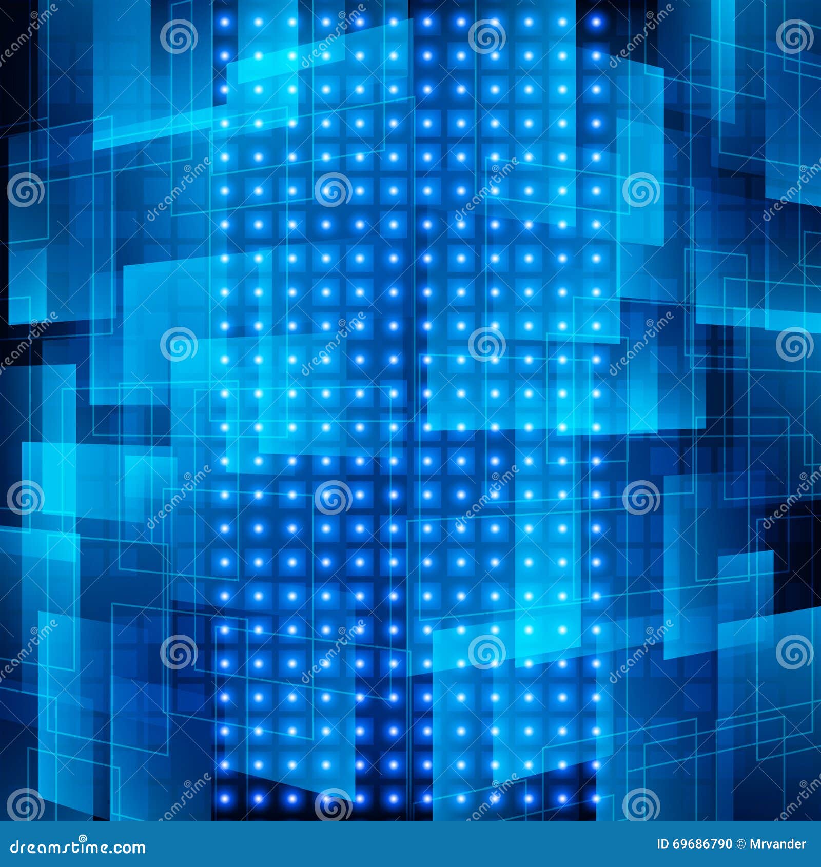 Abstract Blue Digital Technology Background. Vector Illustration Stock ...