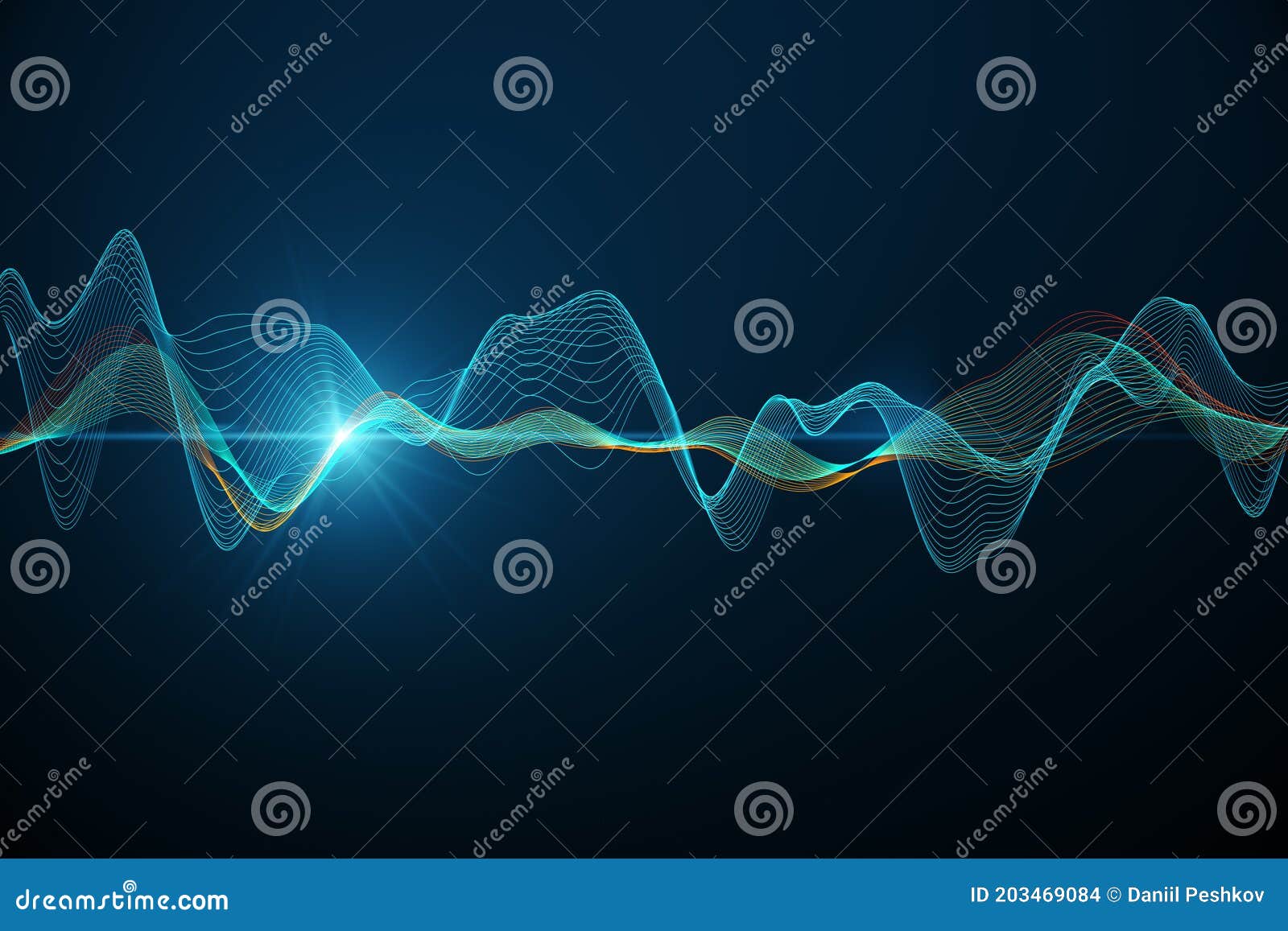 Abstract Blue Digital Wave Background Stock Illustration - Illustration ...