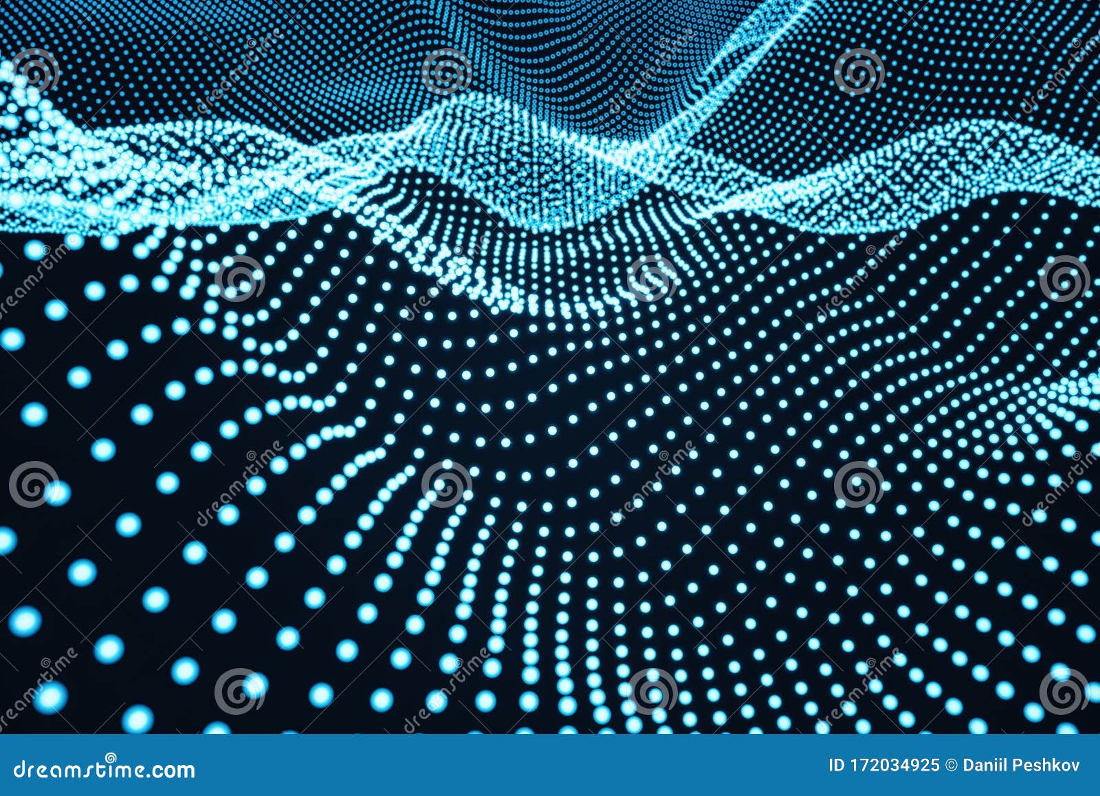 Abstract Blue Digital Wave Background Stock Illustration - Illustration ...