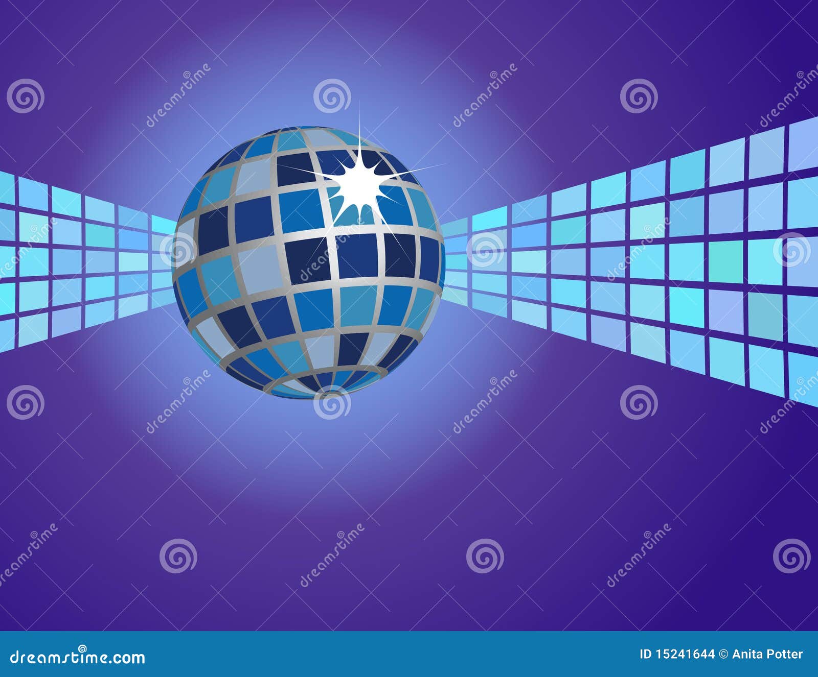 Blue Disco Ball Isolated On A Transparent Background. Vector EPS 10 ...