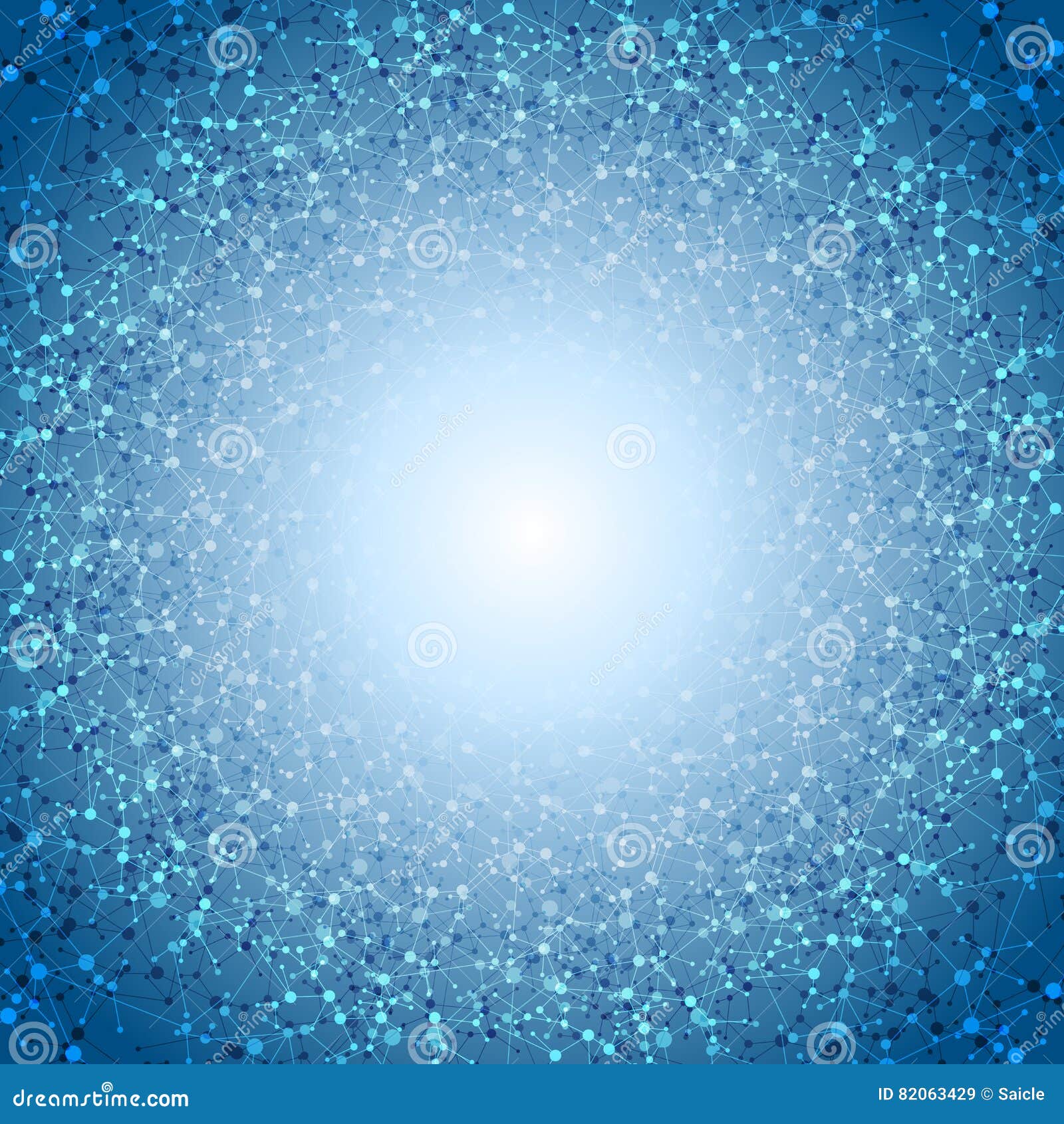 Abstract Blue DNA Molecular Round Structure Background Stock Vector ...