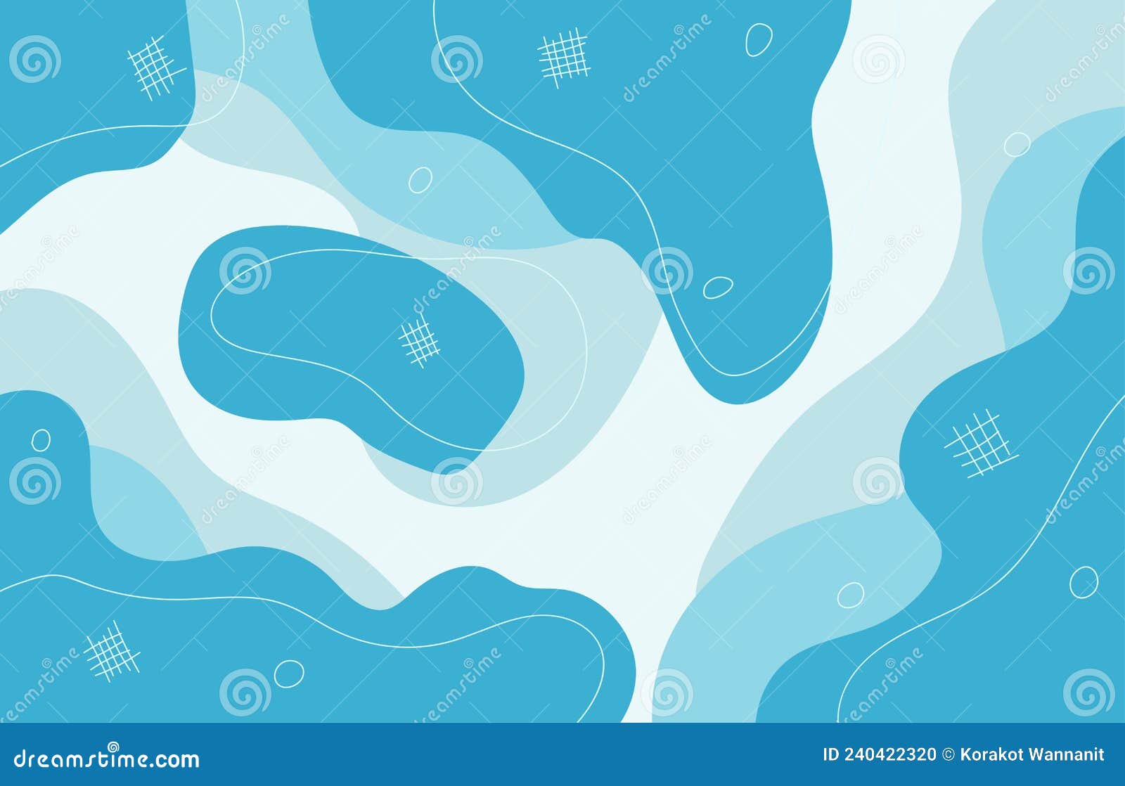 Abstract Blue Doodles Design Artwork Decorative Style. Minimal Template ...