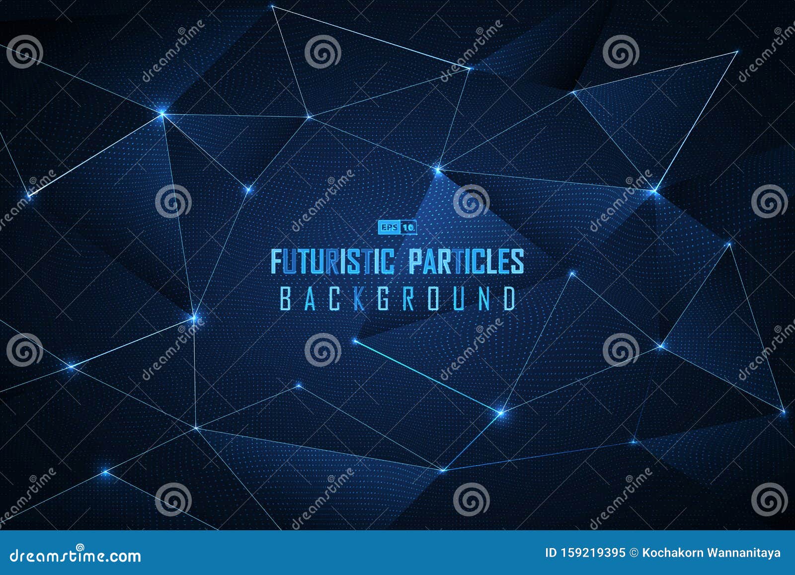 Abstract Blue Dot Futuristic Particles Background. Illustration Vector ...
