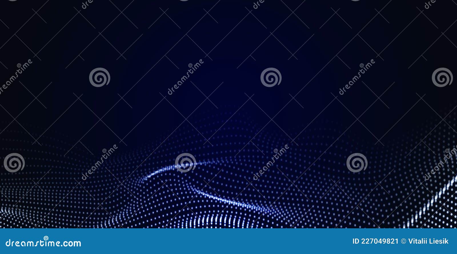 Abstract Blue Dots Background.Array of Glowing Dots Waveform.Floating ...