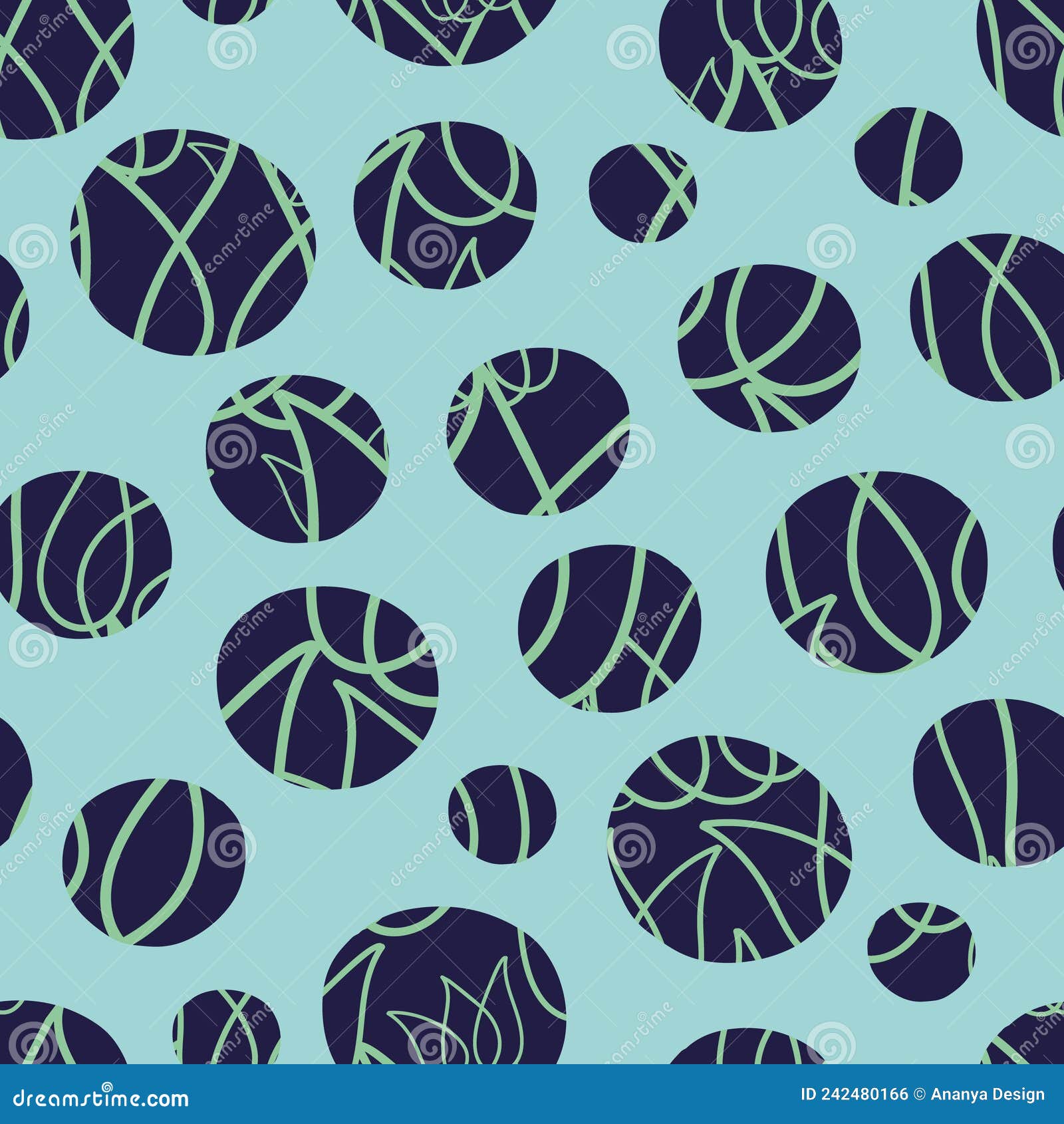 Abstract Blue Dots Seamless Pattern Print Stock Vector - Illustration ...