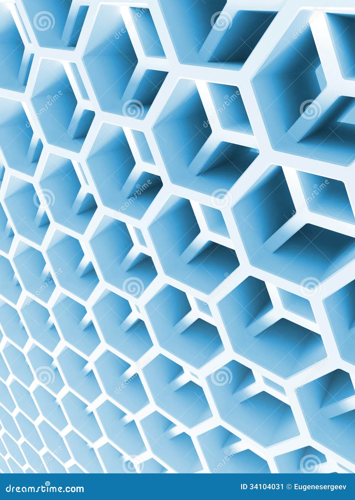 Abstract Blue Double Honeycomb Structure Stock Illustration ...