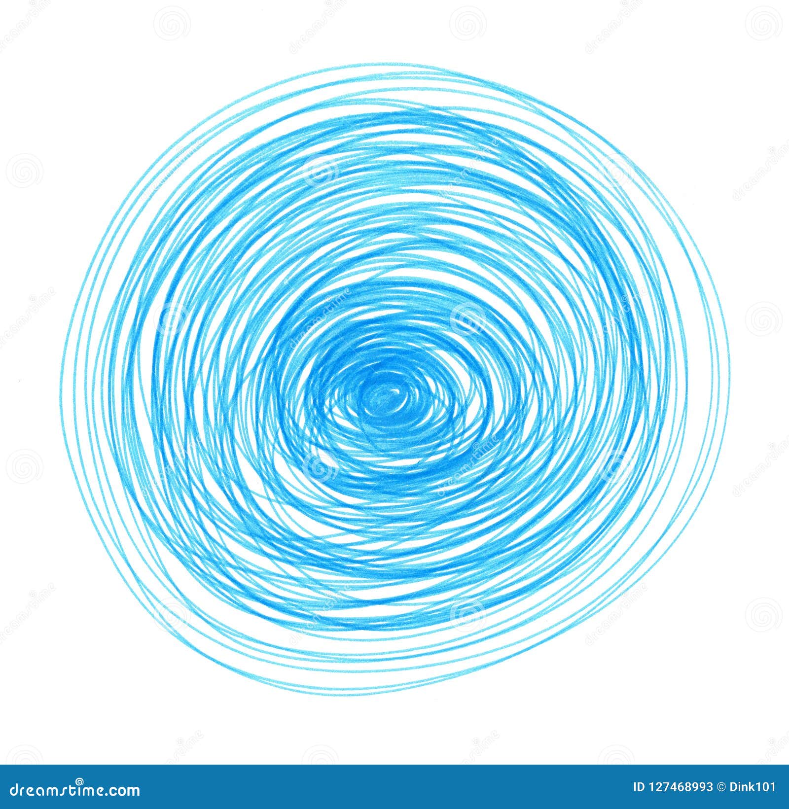 Abstract Blue Drawn Round Elements for Design Stock Illustration ...