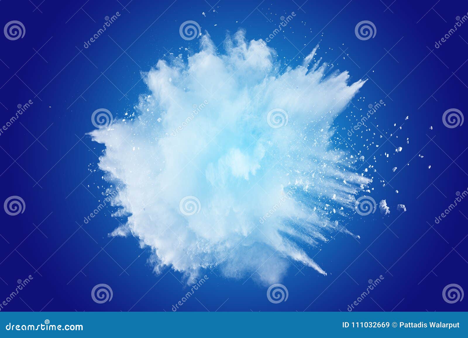 Abstract Blue Dust Explosion on Navy Blue Background. Stock Image ...