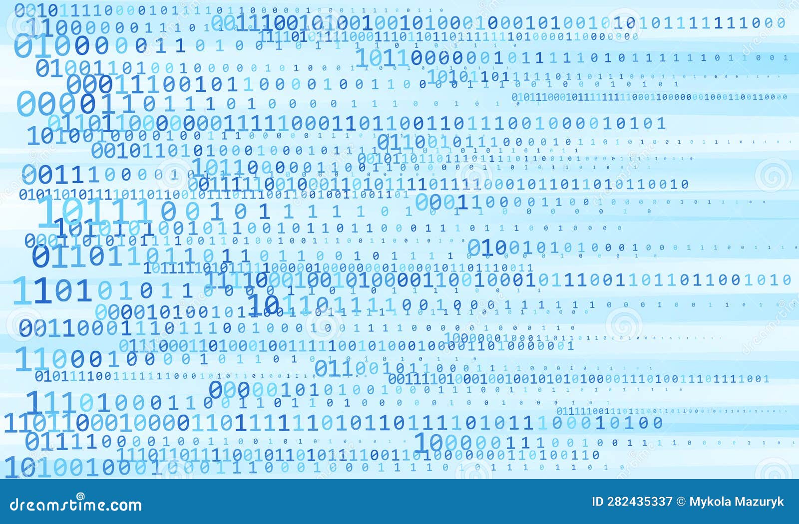 Abstract Blue Dynamic Cyber Background with Zero and One Digits Stock ...