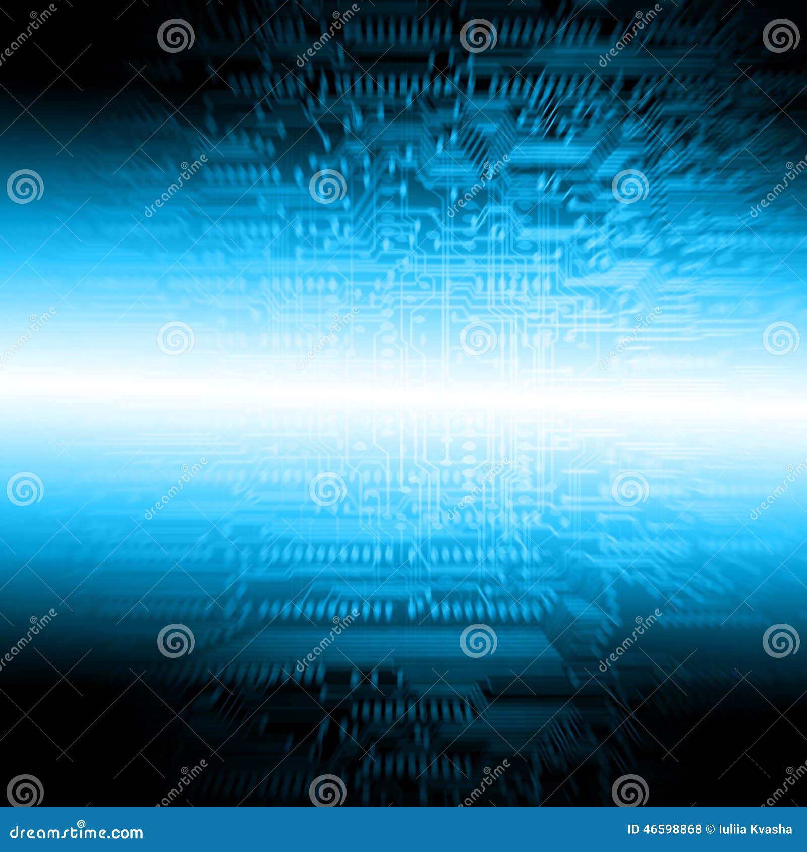 Abstract Blue Electronic Circuit Stock Illustration - Illustration of ...