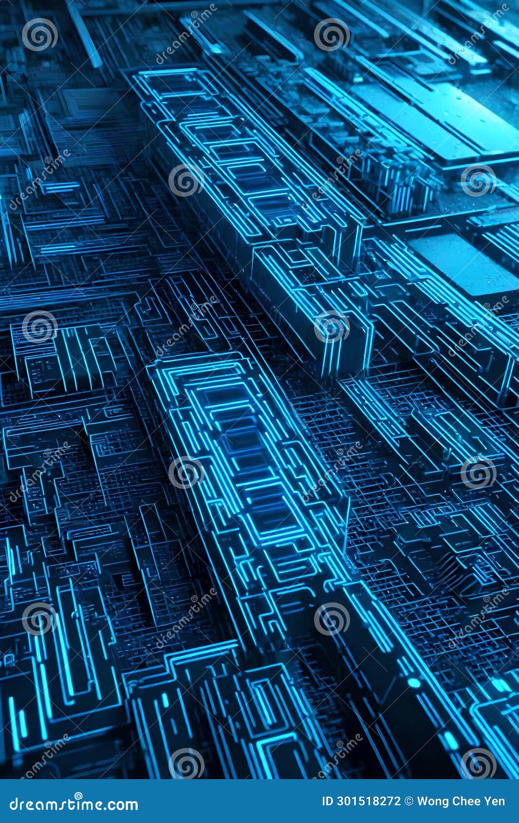 Abstract Blue Electronic PCB Trace Lines Pattern Design Wallpaper Stock ...