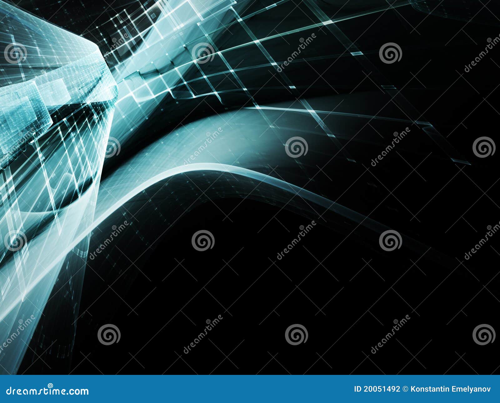 Abstract Blue Element Over Black Background Stock Illustration ...