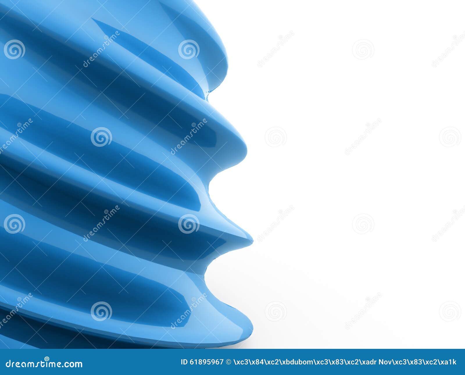 Abstract Blue Element Rendered on White Stock Illustration ...