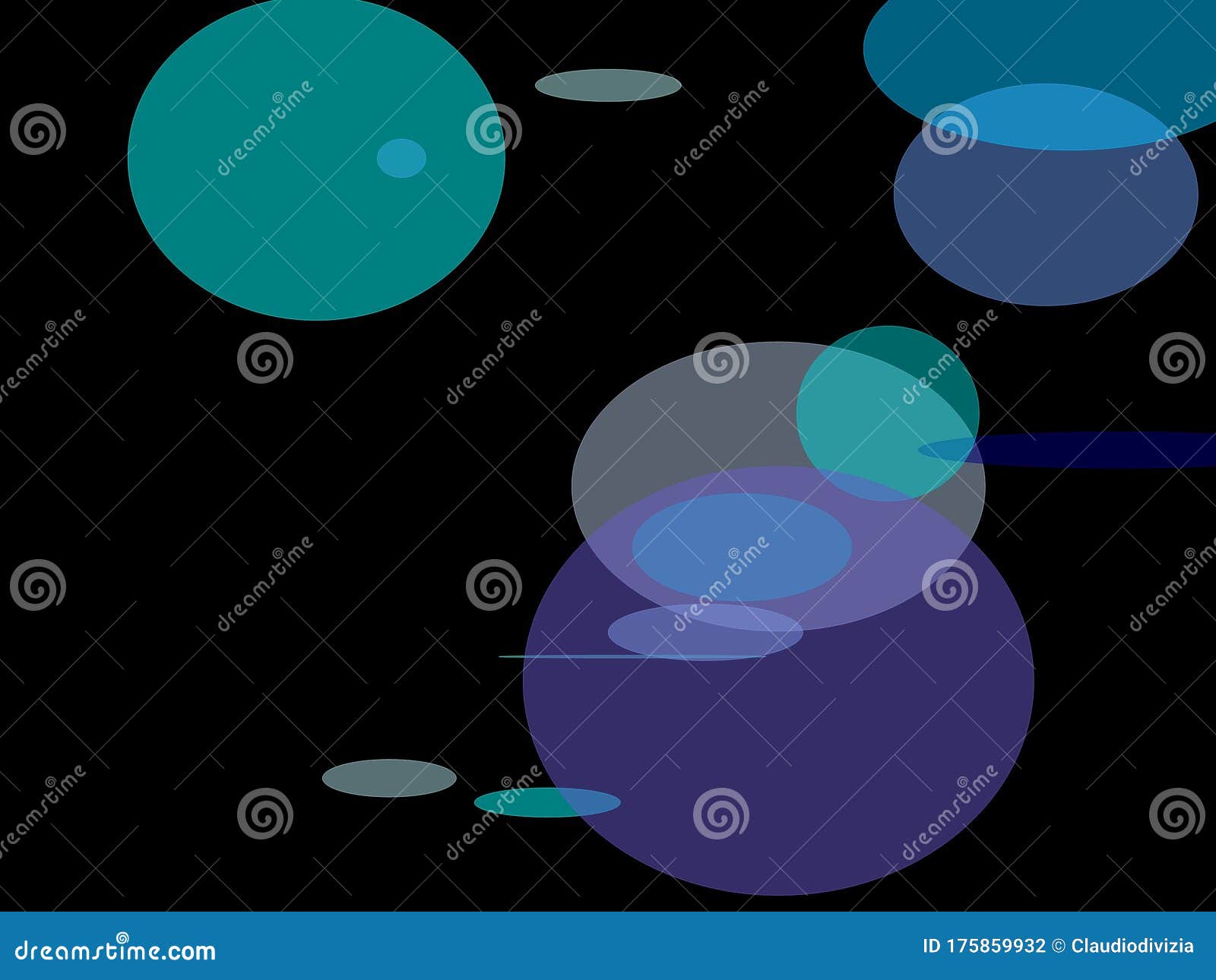 Abstract Blue Ellipses Illustration Background Stock Illustration ...