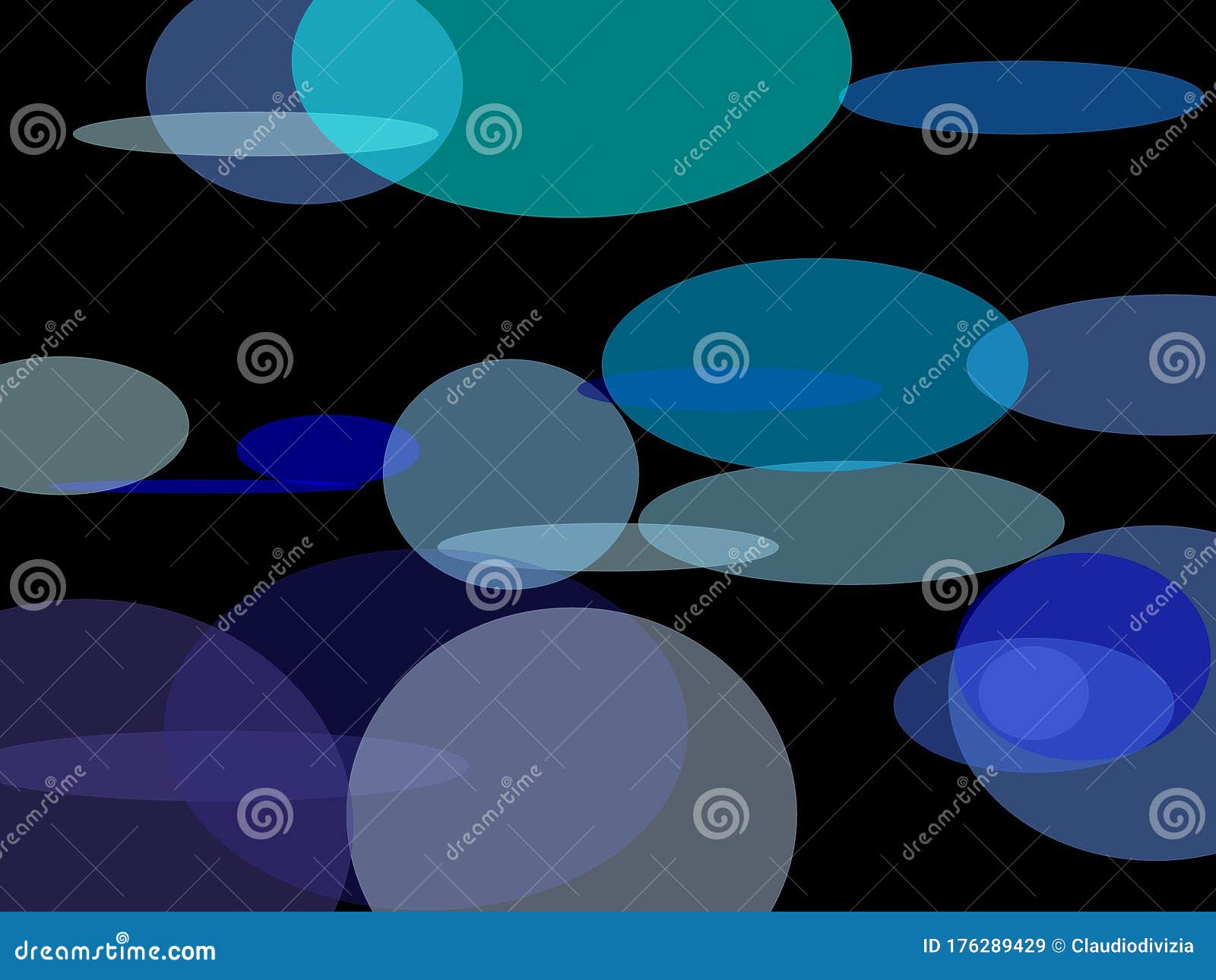 Abstract Blue Ellipses Illustration Background Stock Illustration ...