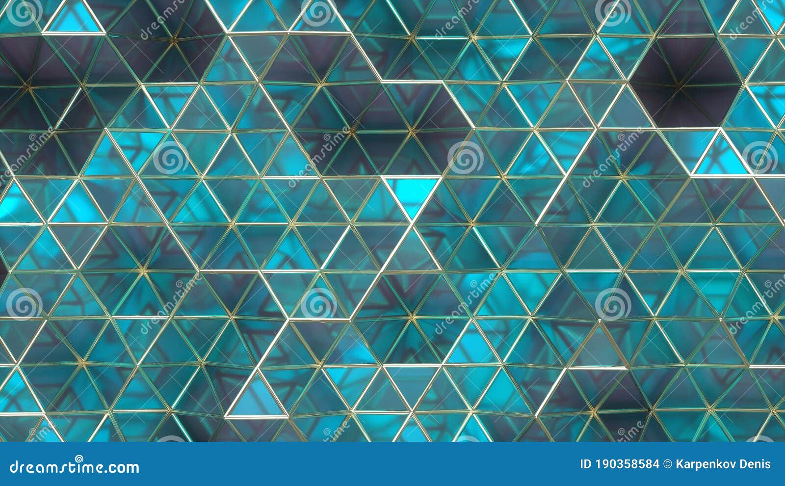 Abstract Blue Embossed Background with a Gold Grid 3D Image Stock ...