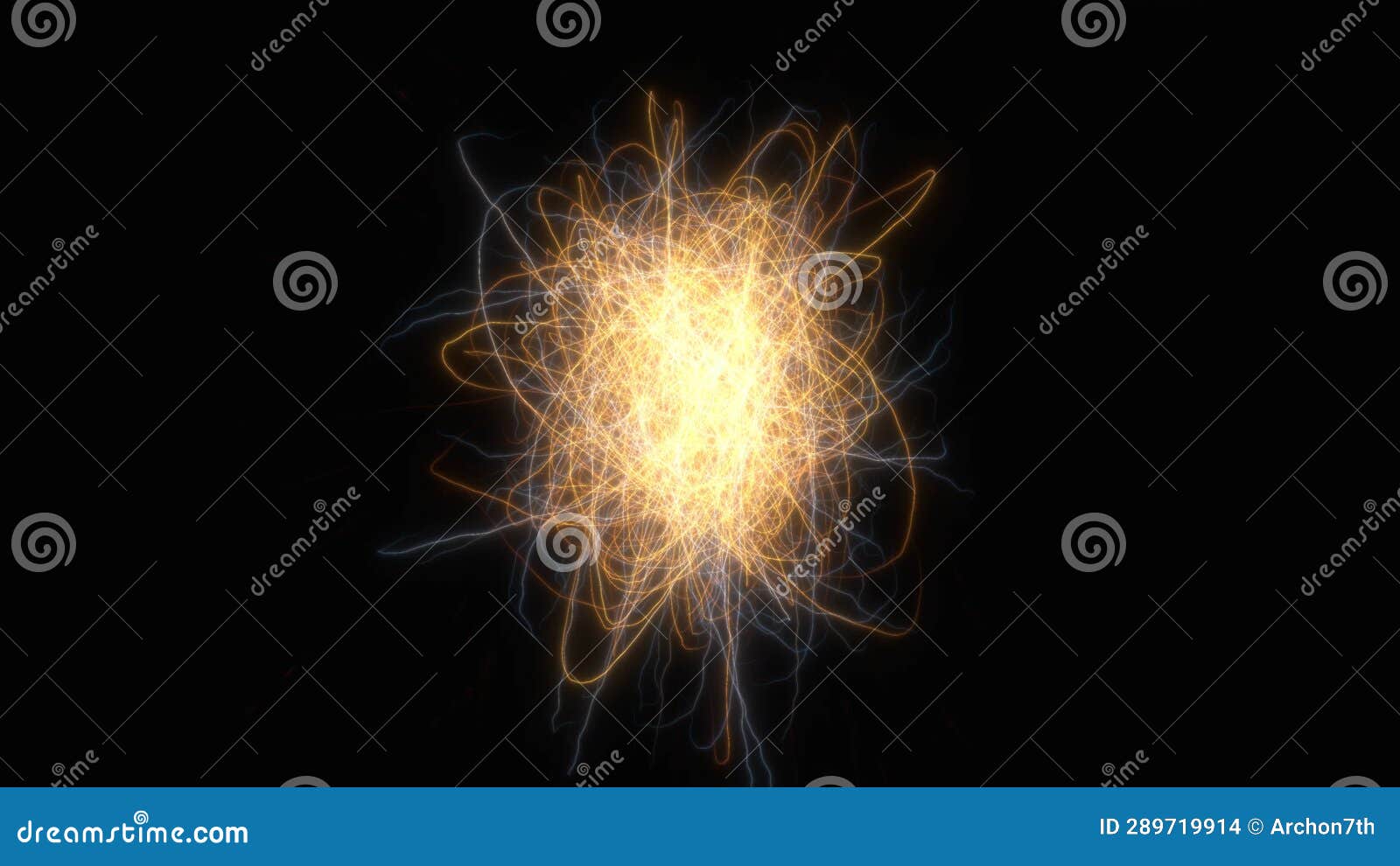 Abstract Blue Energy Ball on Black Background. Energy Appearance ...