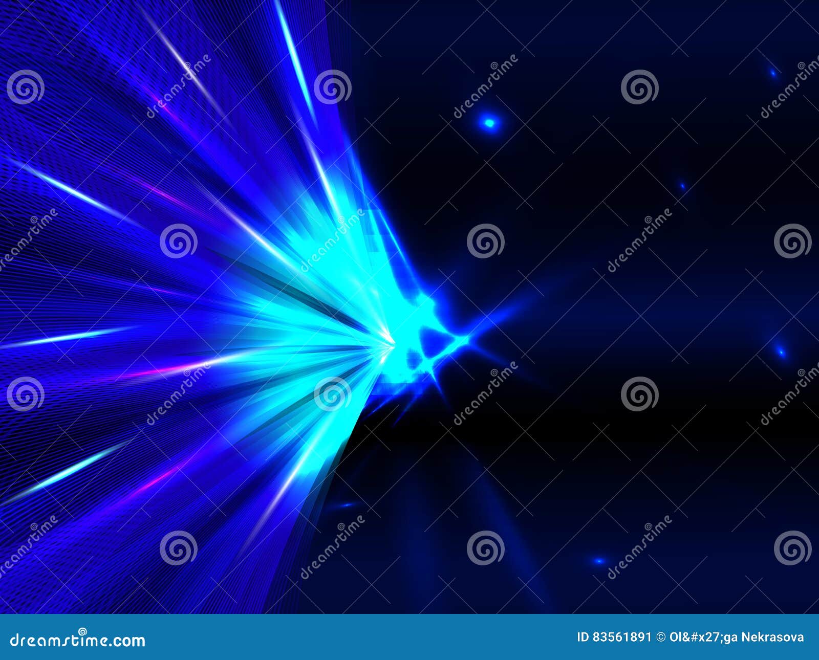 Abstract Blue Energy Lines on a Black Background Stock Vector ...