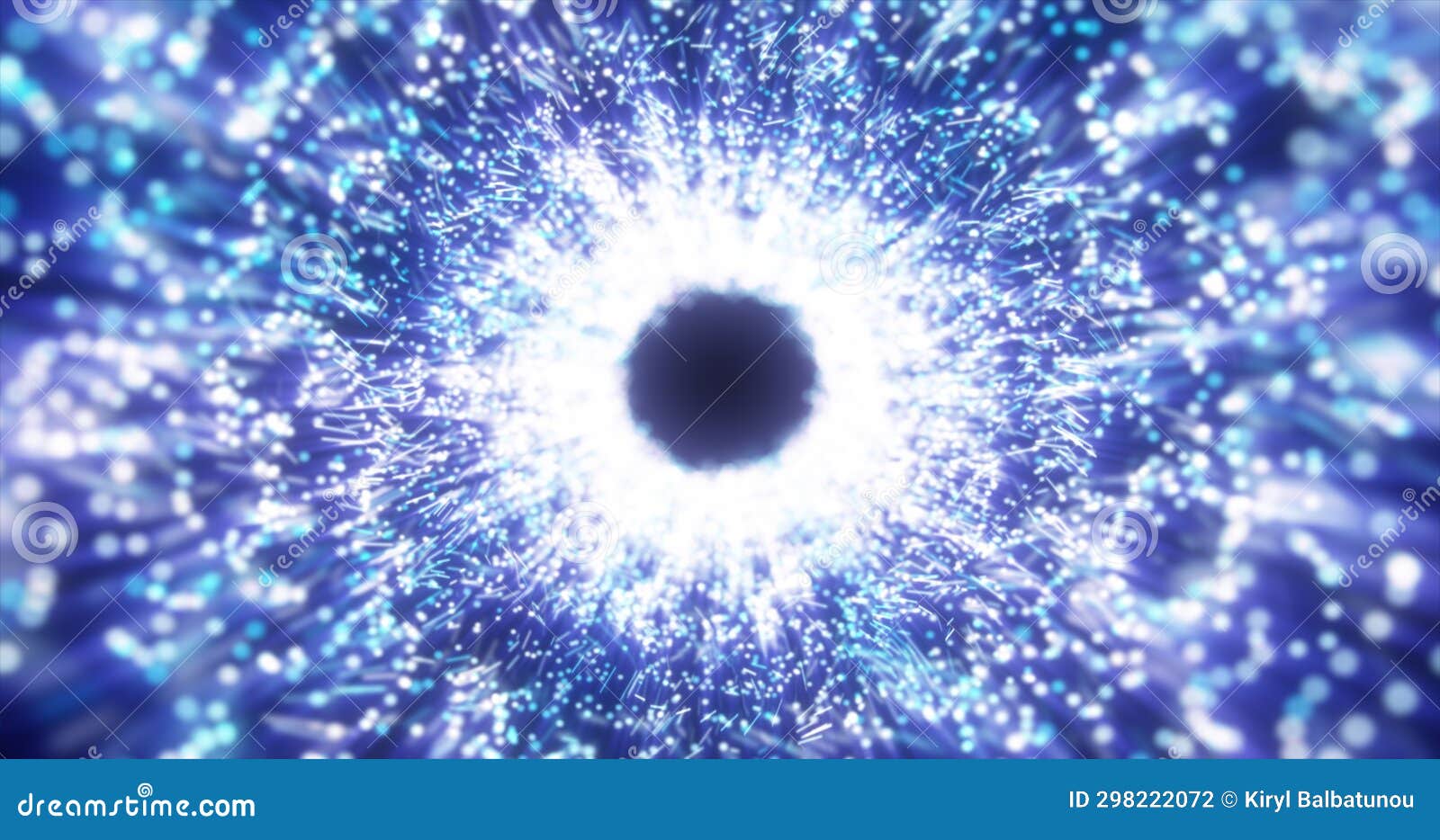 Abstract Blue Energy Tunnel Made of Particles and a Grid of High-tech ...
