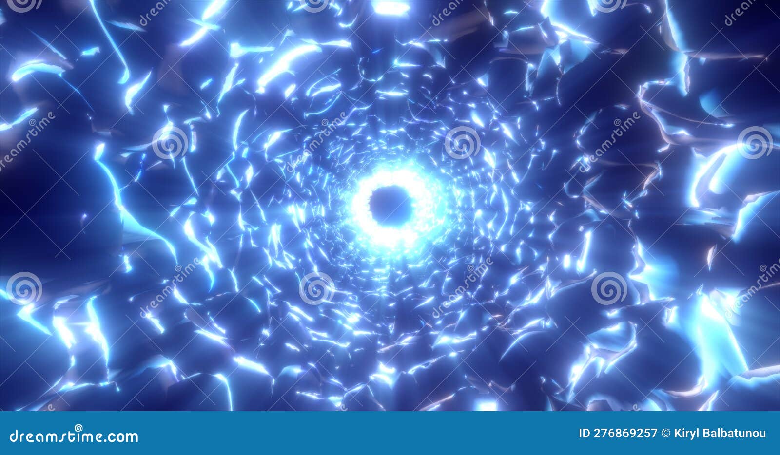 Abstract Blue Energy Tunnel of Waves Glowing Abstract Stock ...