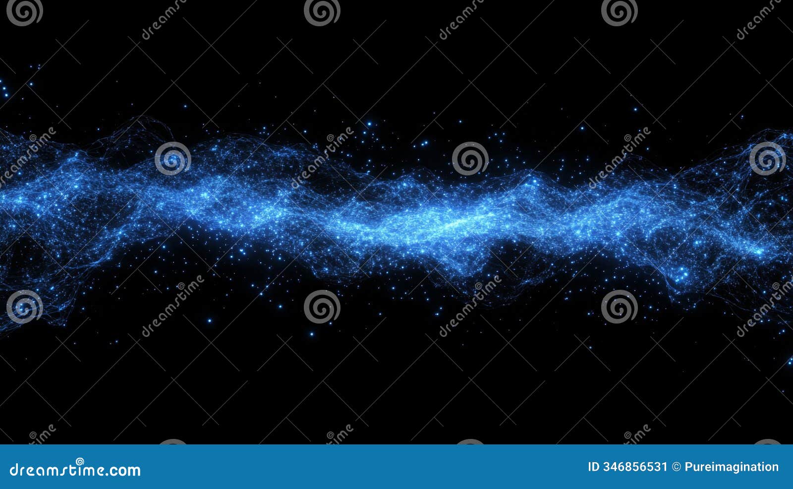 Abstract Blue Energy Wave Cosmic Flow Stock Illustration - Illustration ...