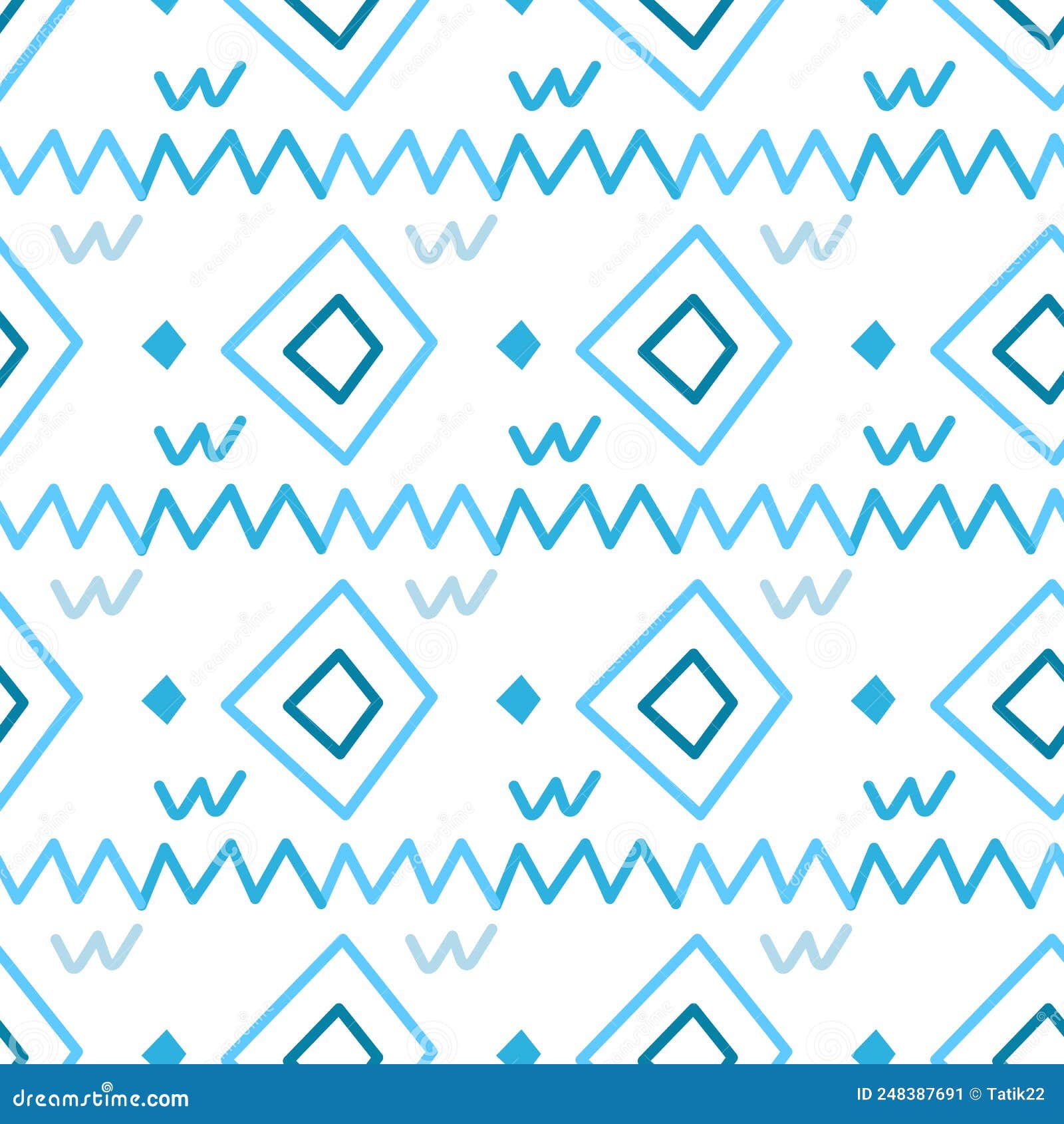 Abstract Blue Ethnic Pattern on a Transparent Background Stock Vector ...