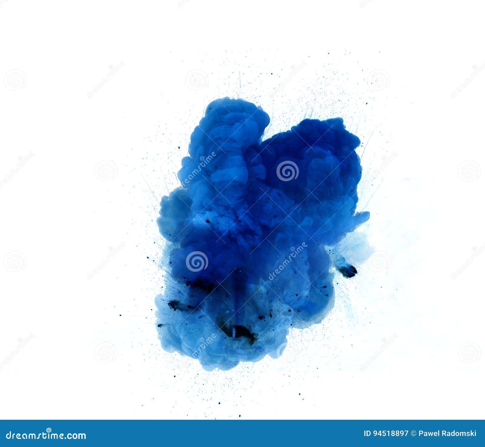 Abstract, Blue Explosion of Fire Against White Background Stock Image ...