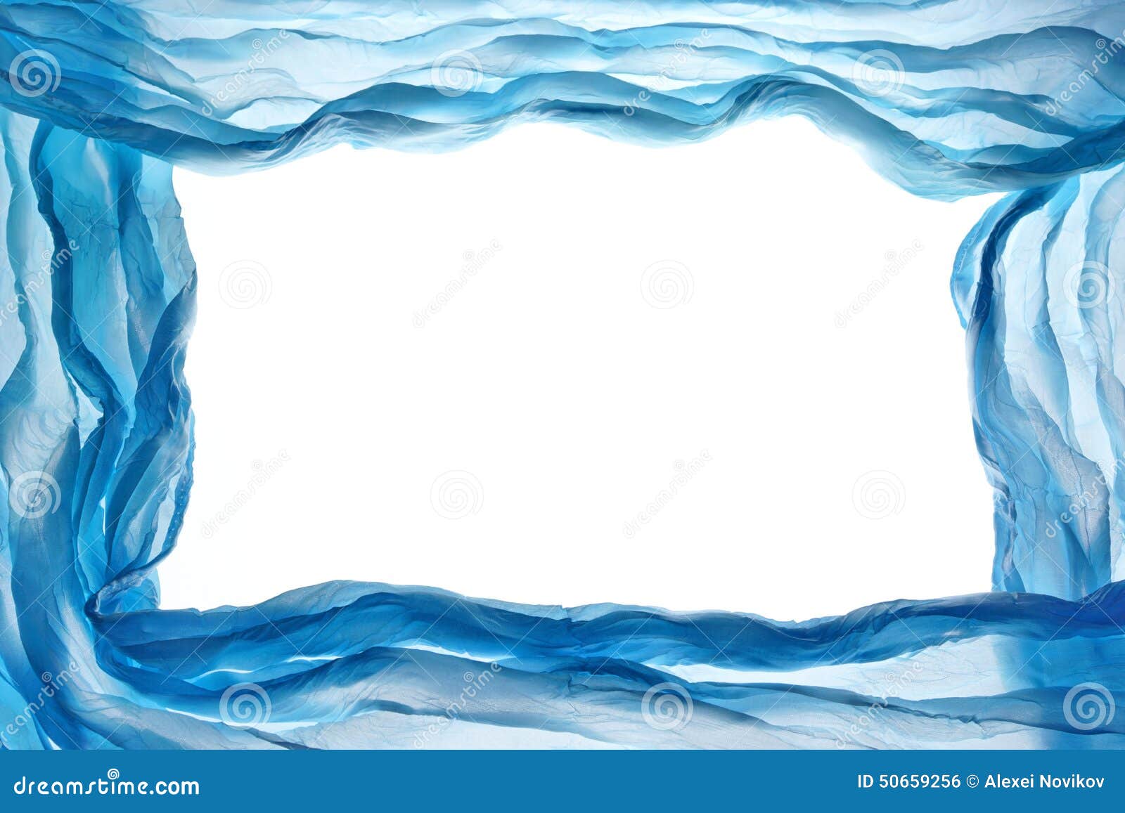 Abstract Blue Fabric Chiffon Frame Design Element Textured Bac Stock ...