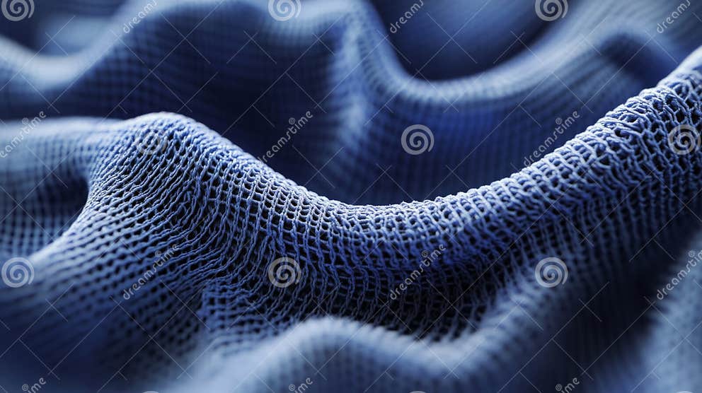 Abstract Blue Fabric Texture Waves and Curves Stock Illustration ...