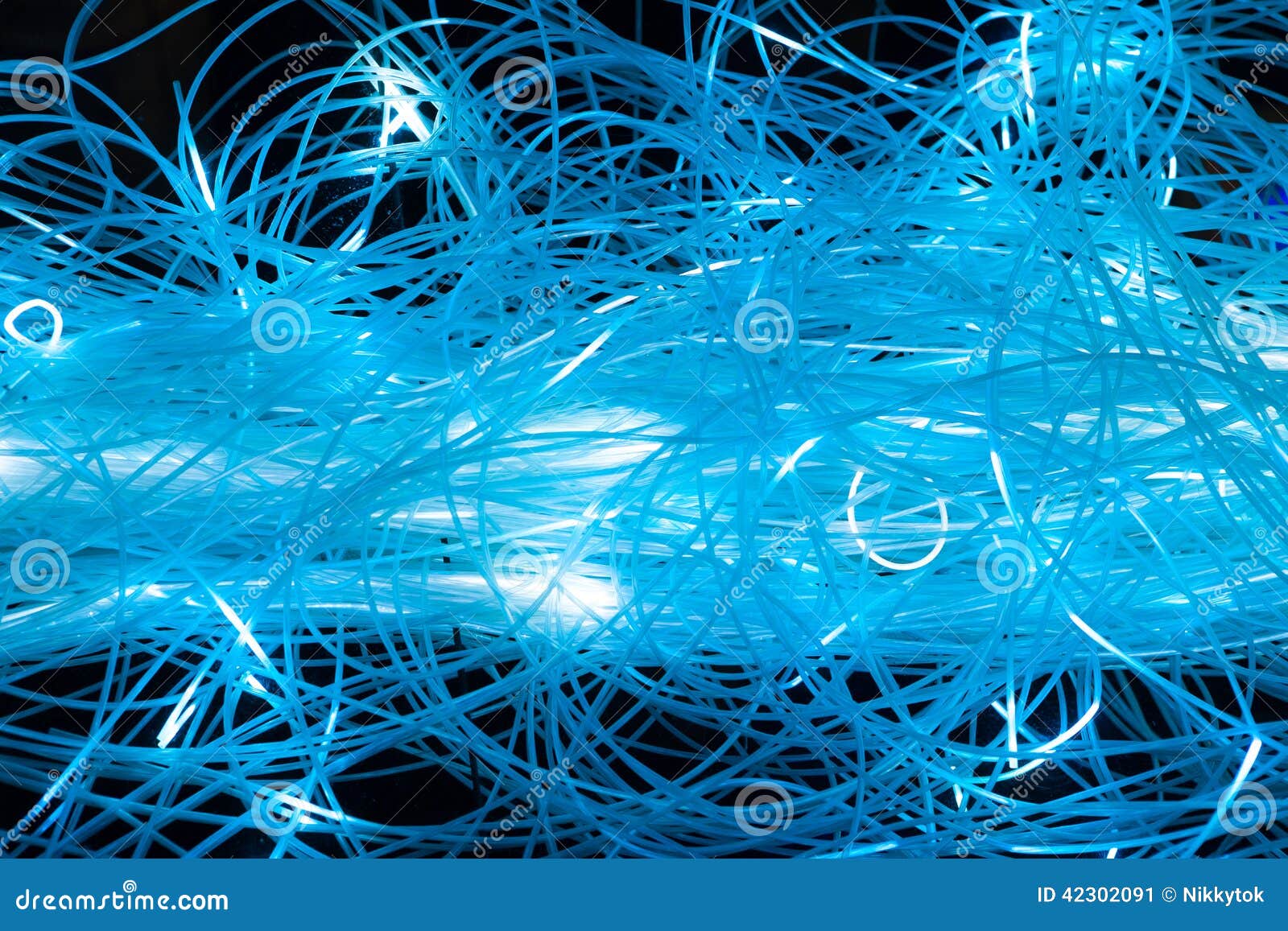 Abstract Blue Fiber Optics Cables Stock Image - Image of cable ...