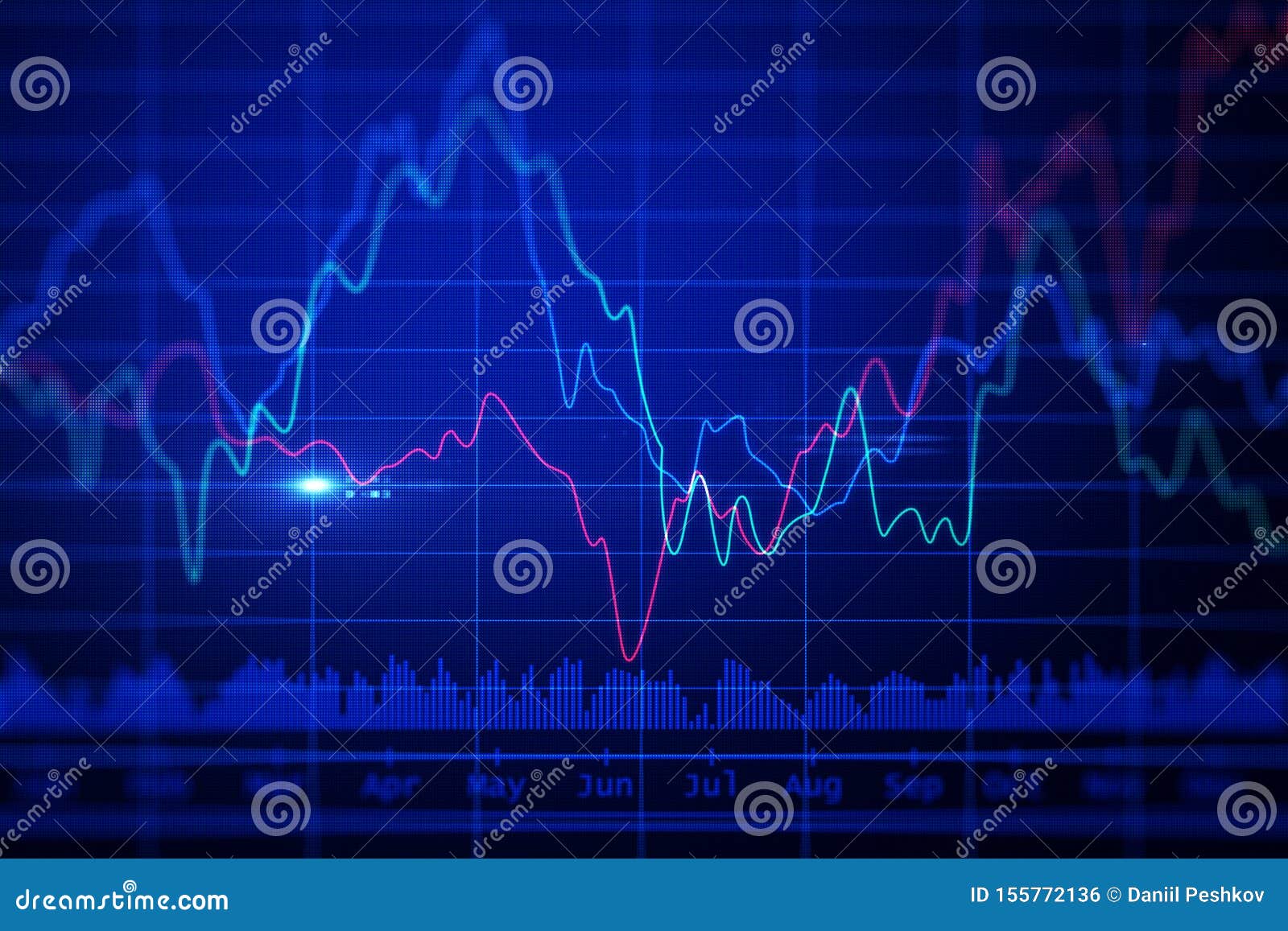Abstract Blue Financial Chart Illustration Stock Illustration ...