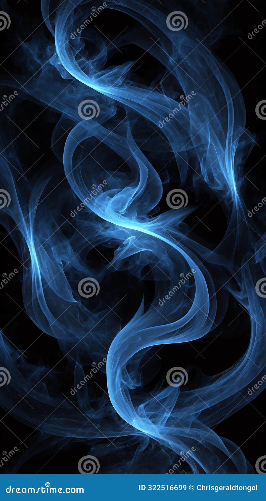 Abstract Blue Fire Design in Black Ai Generated Stock Illustration ...