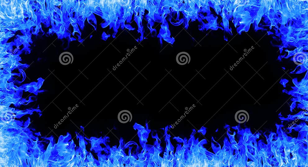 Abstract blue fire frame stock image. Image of element - 49857145