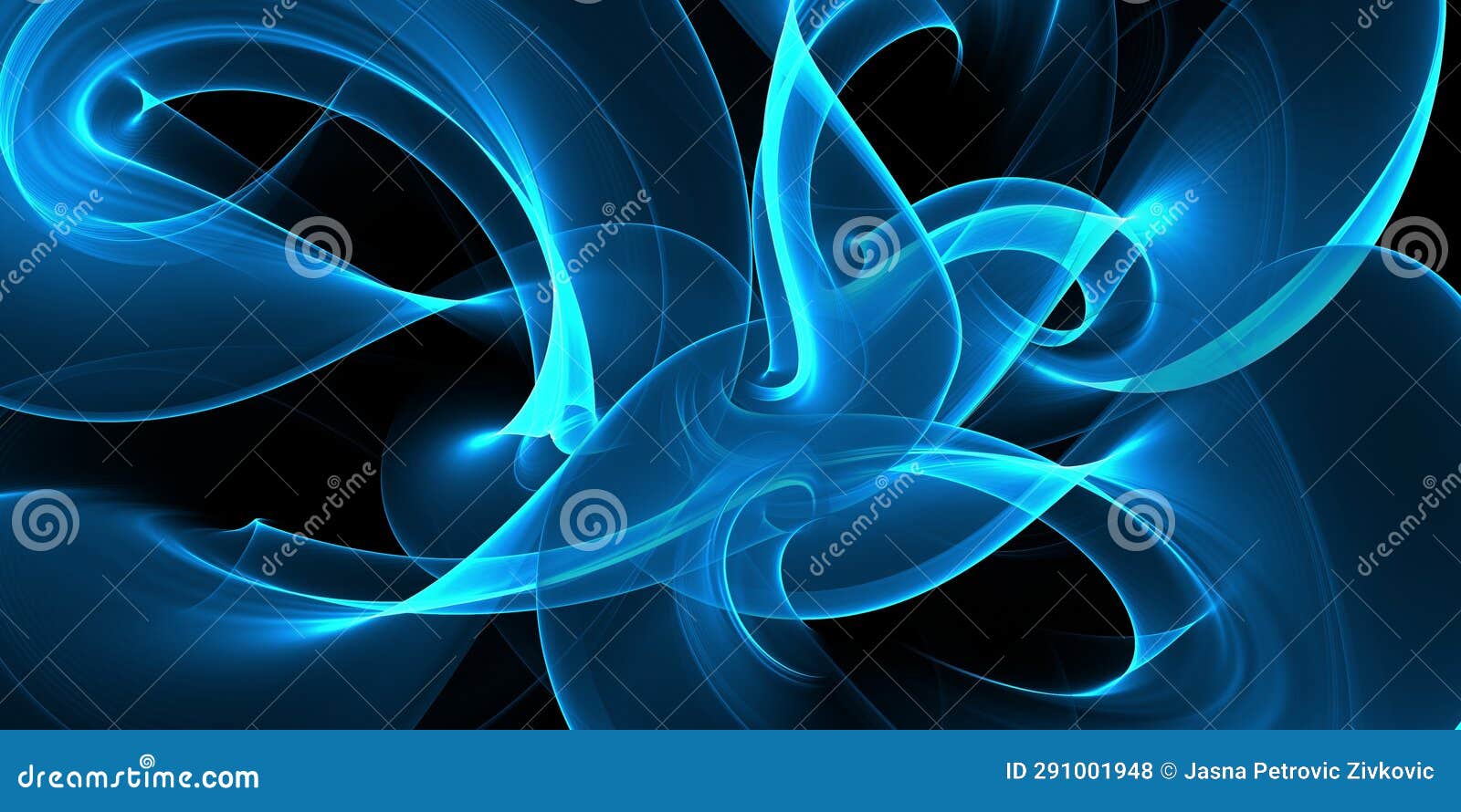 Abstract Blue Flame on a Black Background Stock Illustration ...